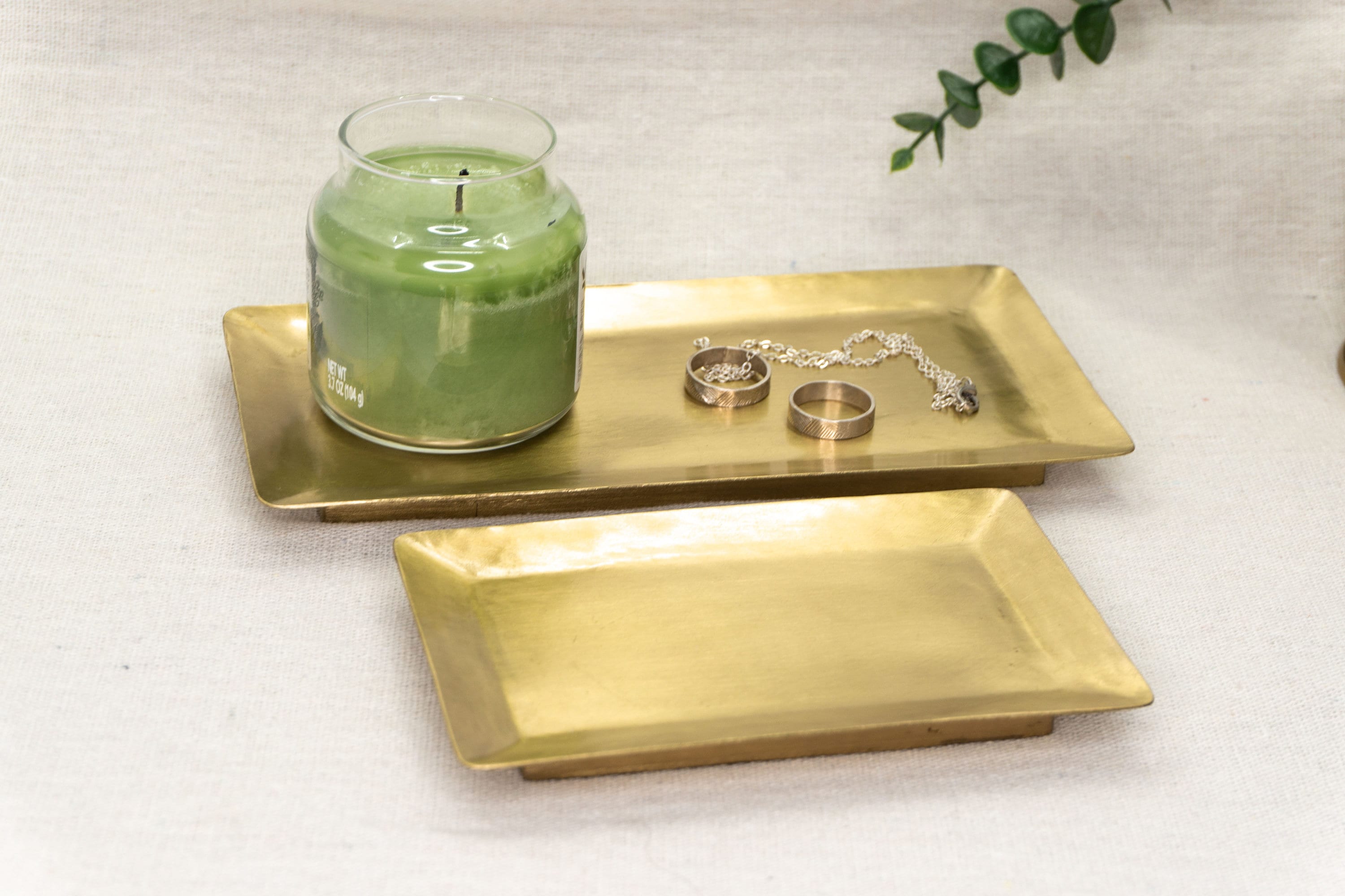 Handcrafted Brass Rectangular Tray: Rustic Home Decor - Etsy