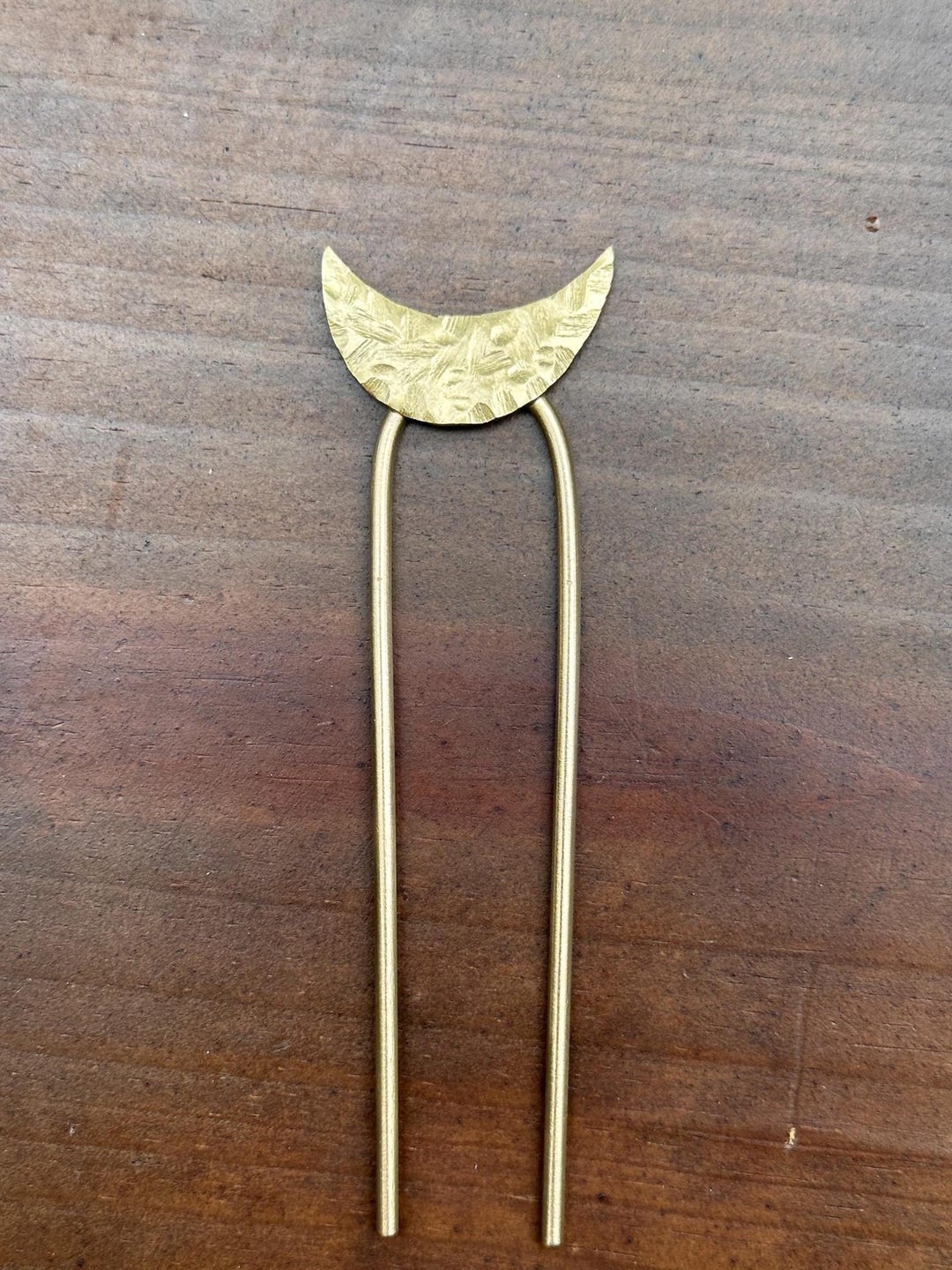 Handcrafted Moon Hair Pin: Brass Hair Stick, Handmade Hair Stick ...