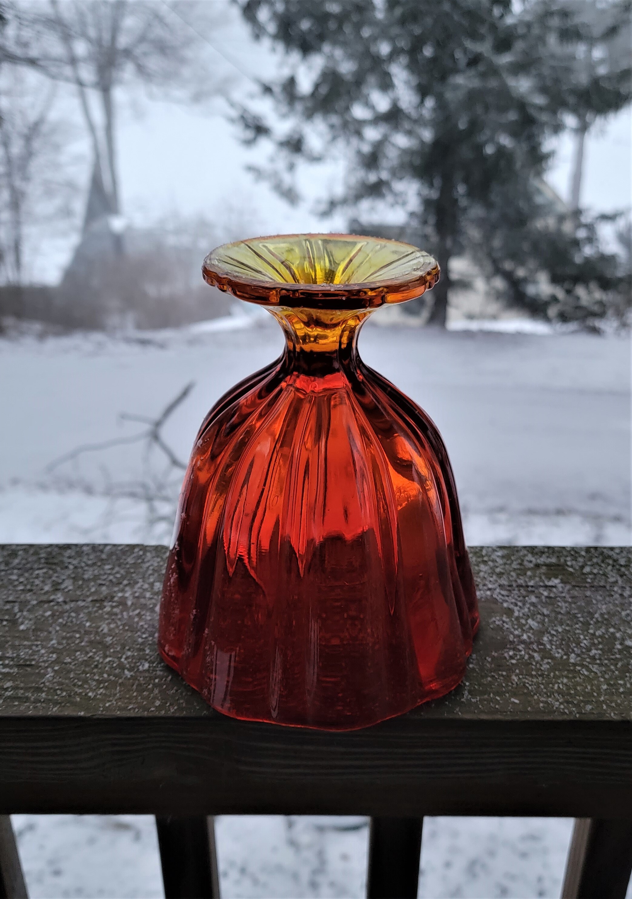 L. E. Smith Amberina Pedestal Compote/candy Dish. 10-1/2h - Etsy