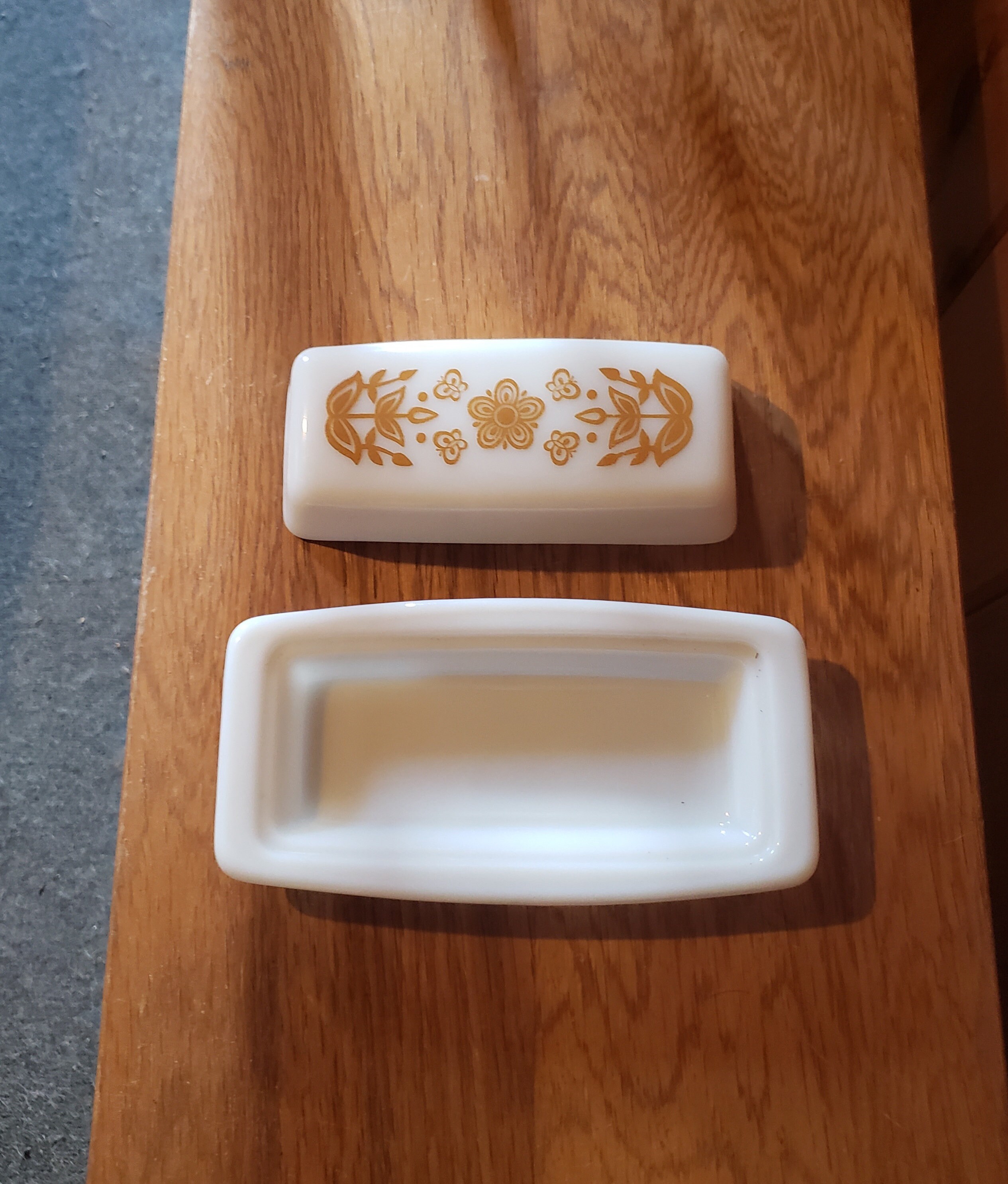 Pyrex Golden Butterfly Butter Dish - Etsy