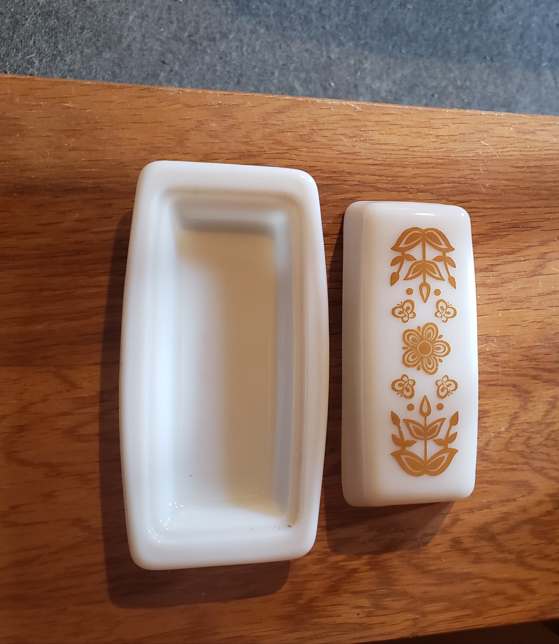 Pyrex Golden Butterfly Butter Dish - Etsy