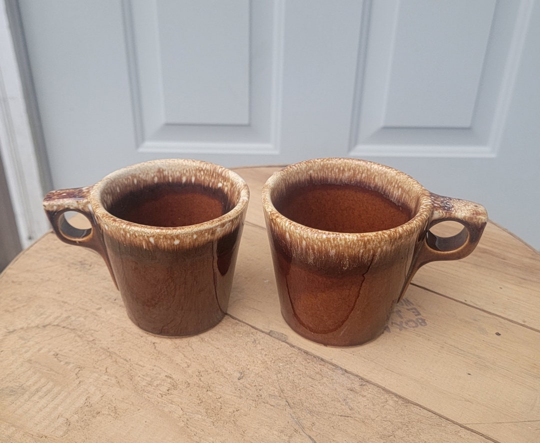 2 Hull Brown Drip Coffee Mugs. 3-7/8w X 3-1/2h - Etsy