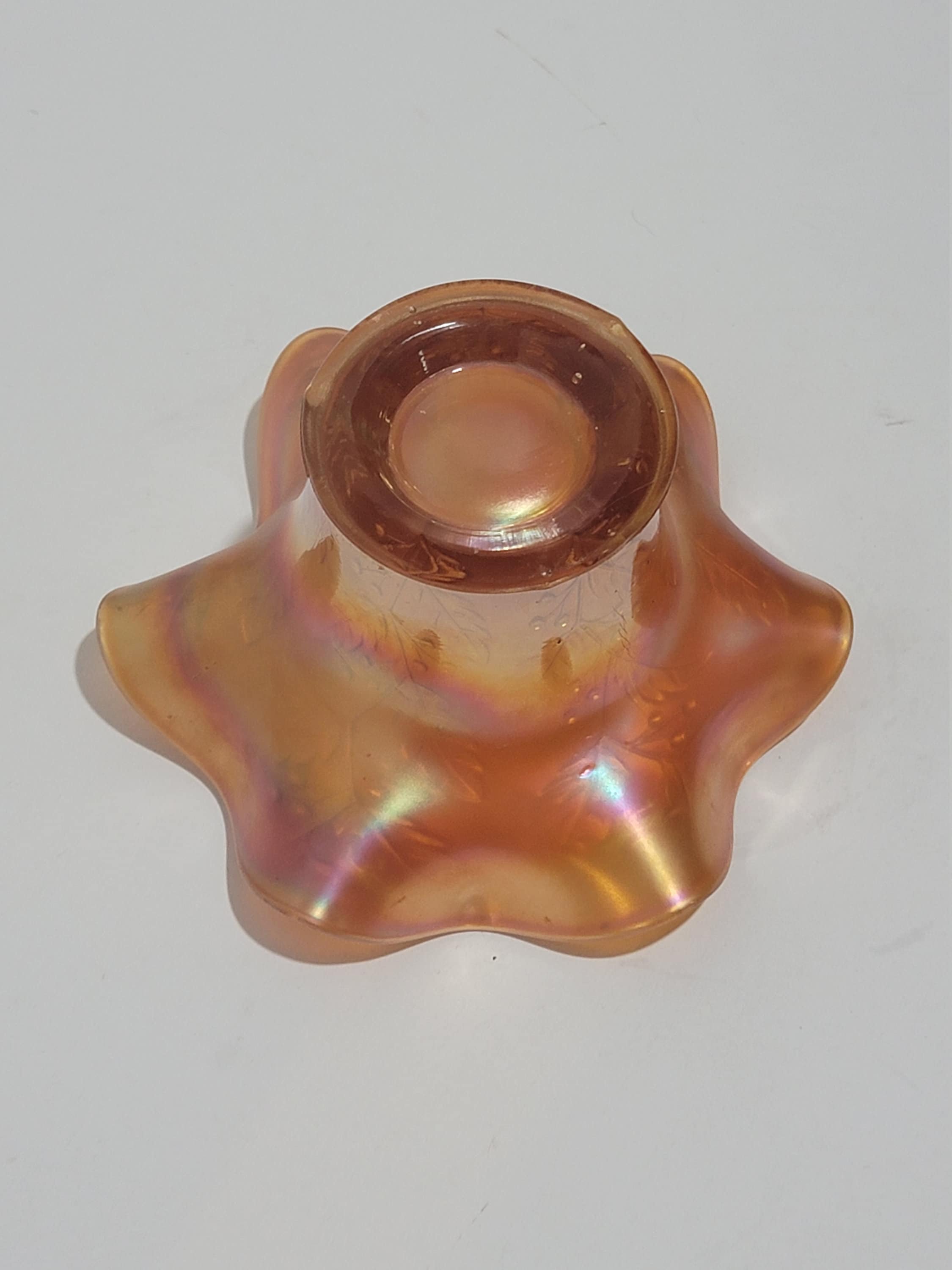 Fenton Carnival Glass Marigold Candy Dish Berries & Leaves - Etsy