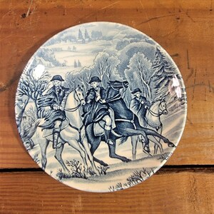 4 Liberty Blue Staffordshire Ironstone Coasters With 4 Different Scenes ...