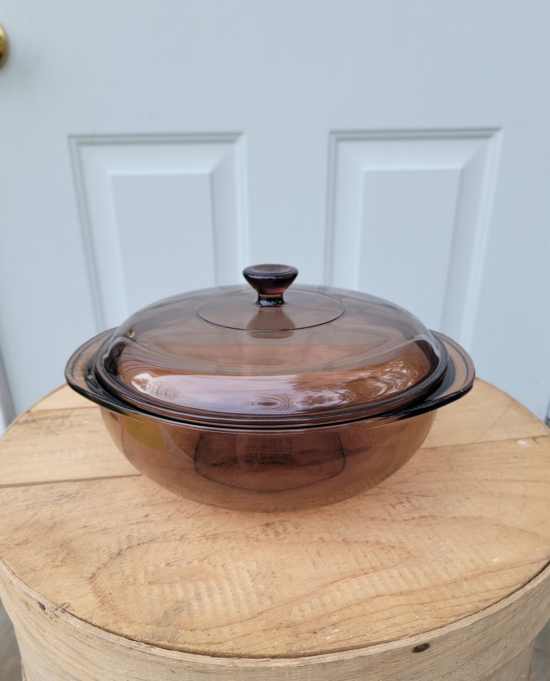 Pyrex/corning Amber Covered Casserole 024 2litre It Measures 10 Handle ...