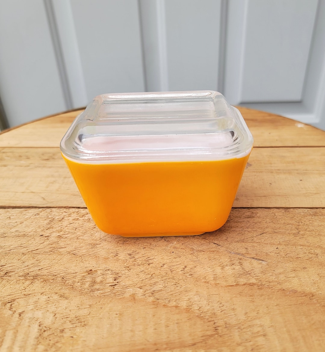 Pyrex Orange Small Refrigerator Dish. It Measures 4-1/4l X 3-3/8w X 2-5 ...