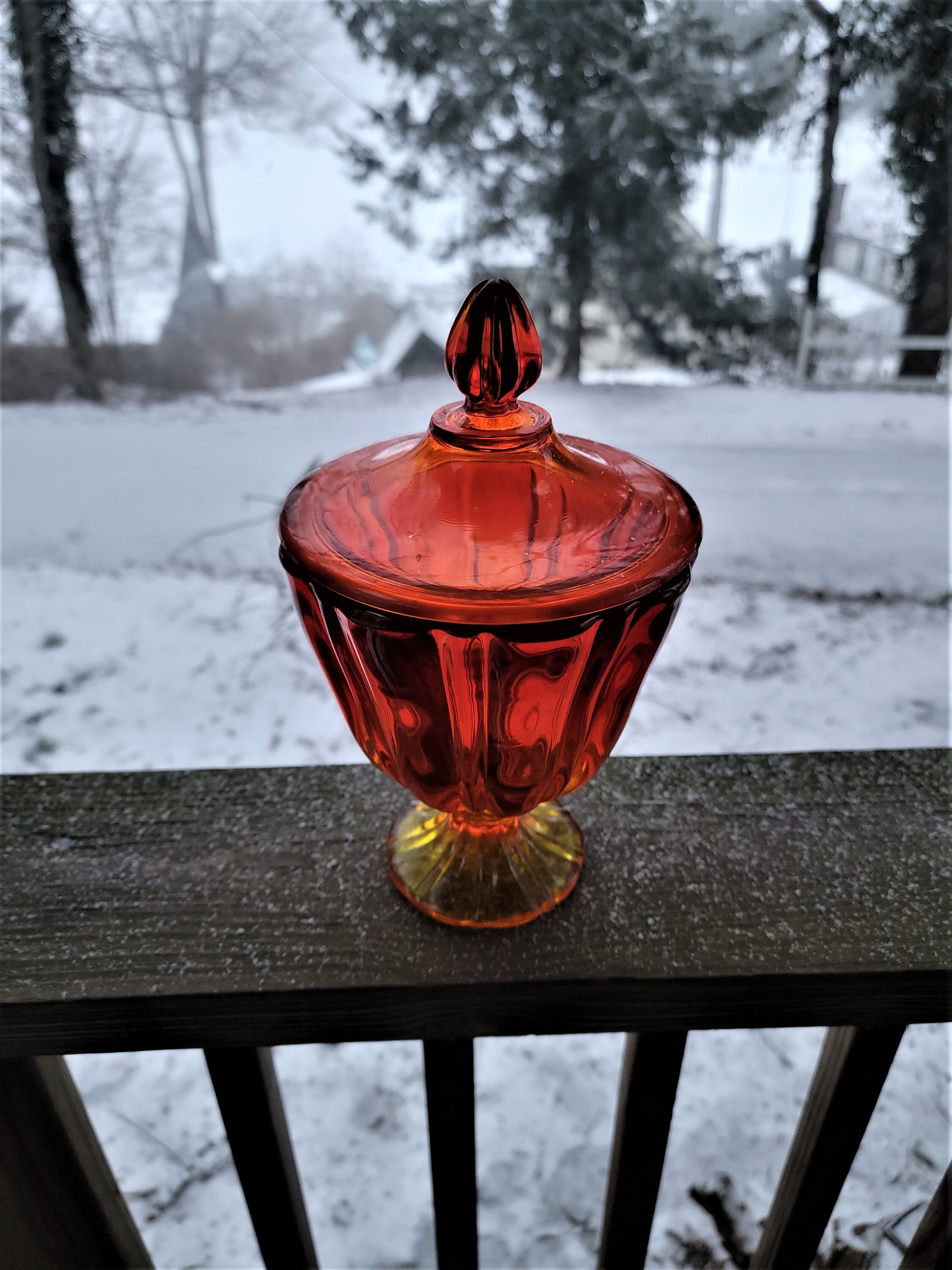 L. E. Smith Amberina Pedestal Compote/candy Dish. 10-1/2h - Etsy