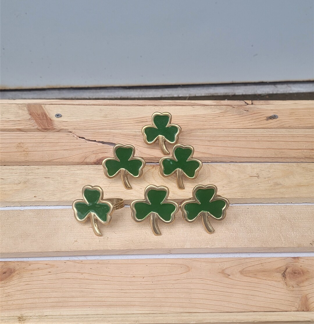 Set of 6 Shamrock 3 Leaf Clover Napkin Rings. - Etsy