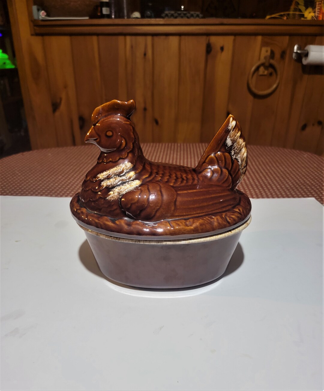 Hull Large 10 Brown Drip Hen on A Nest Casserole/baking Dish - Etsy