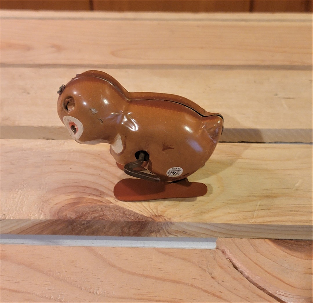 Vintage Tin Wind up Toy Brown Chick baby Chicken Made in Japan 2-1/2l ...