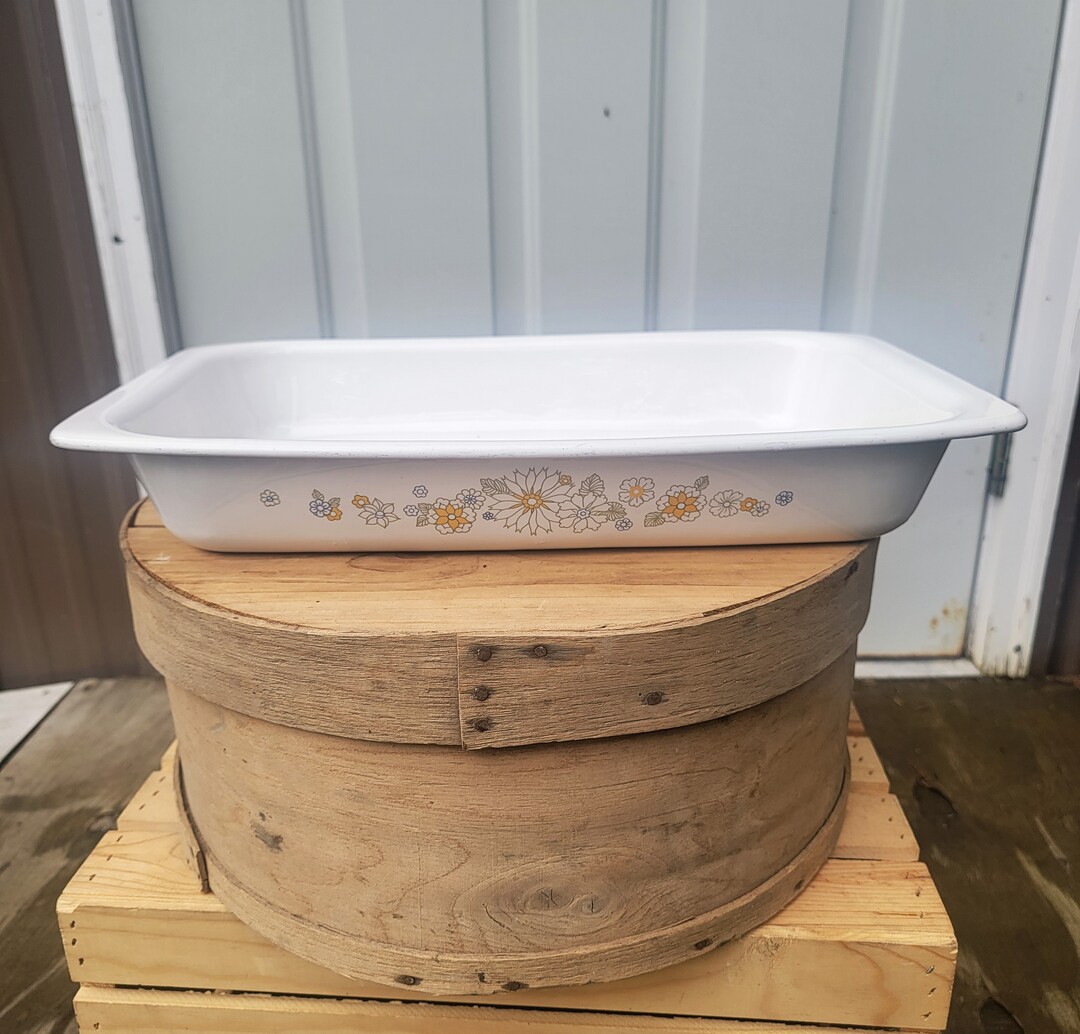 Corning Ware P-76-B Pastel/floral Bouquet Roaster Pan 17-3/8l Handle to ...