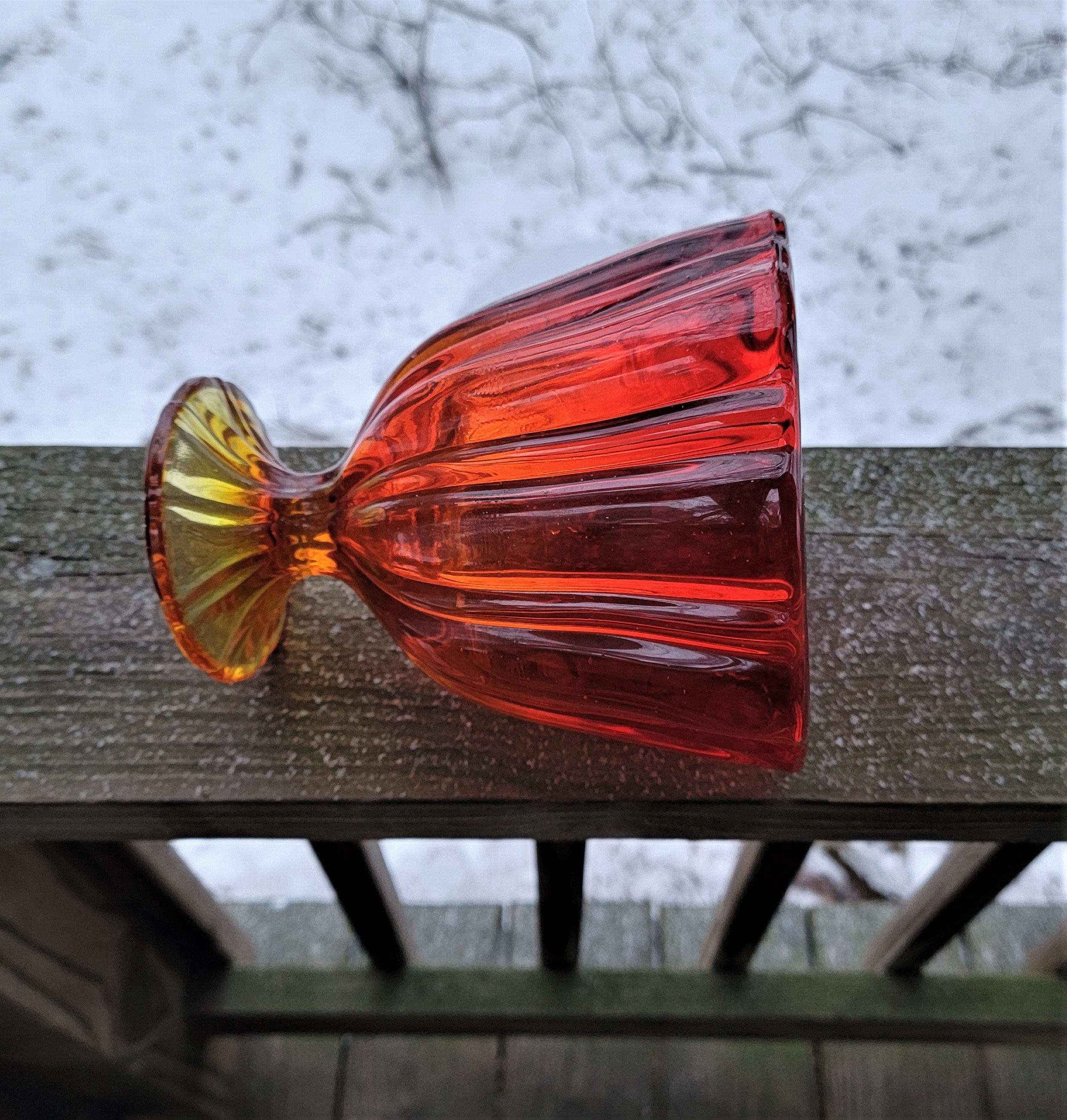 L. E. Smith Amberina Pedestal Compote/candy Dish. 10-1/2h - Etsy