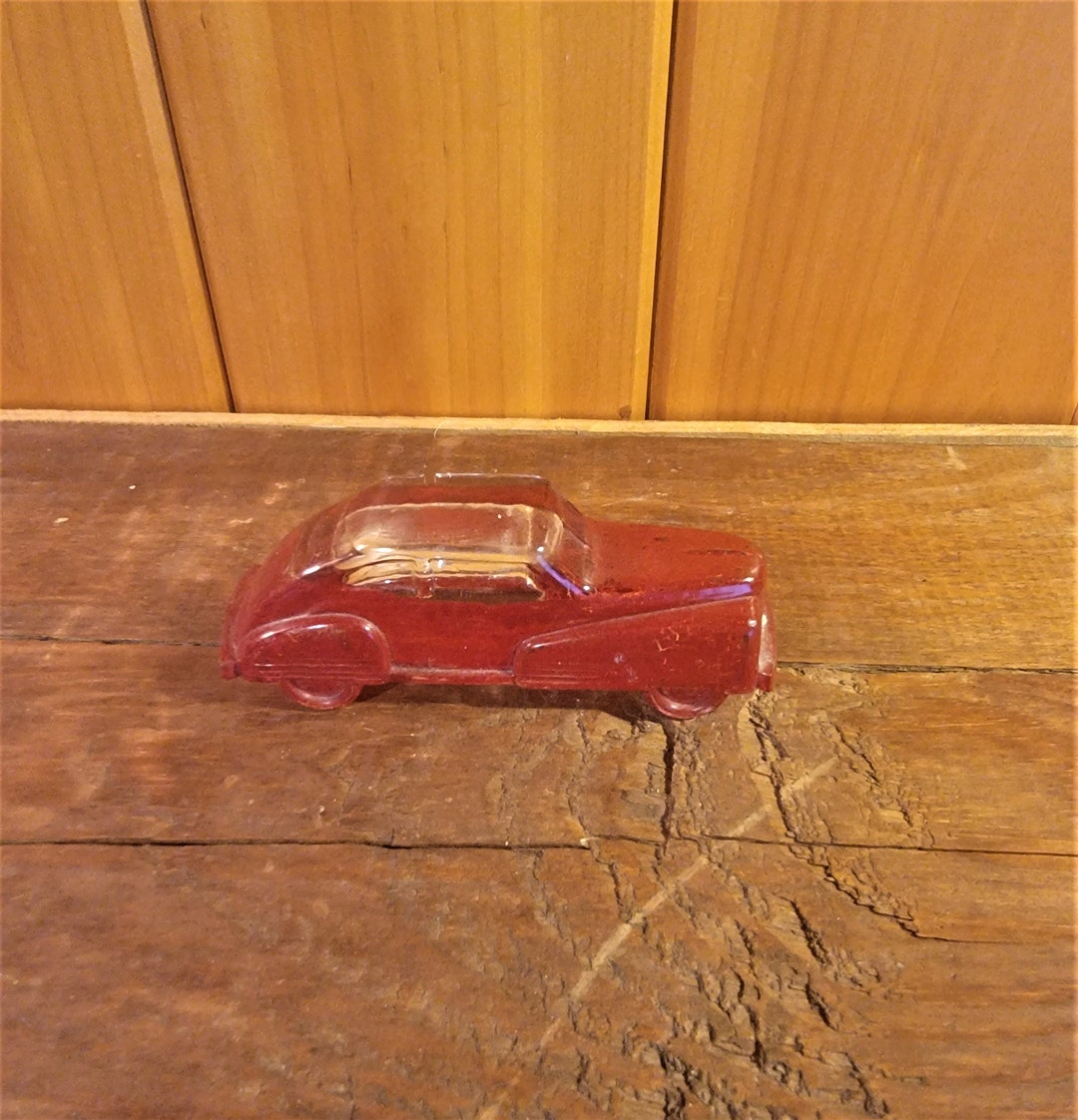 Vintage Red Painted Glass Car Candy Container. 5l - Etsy