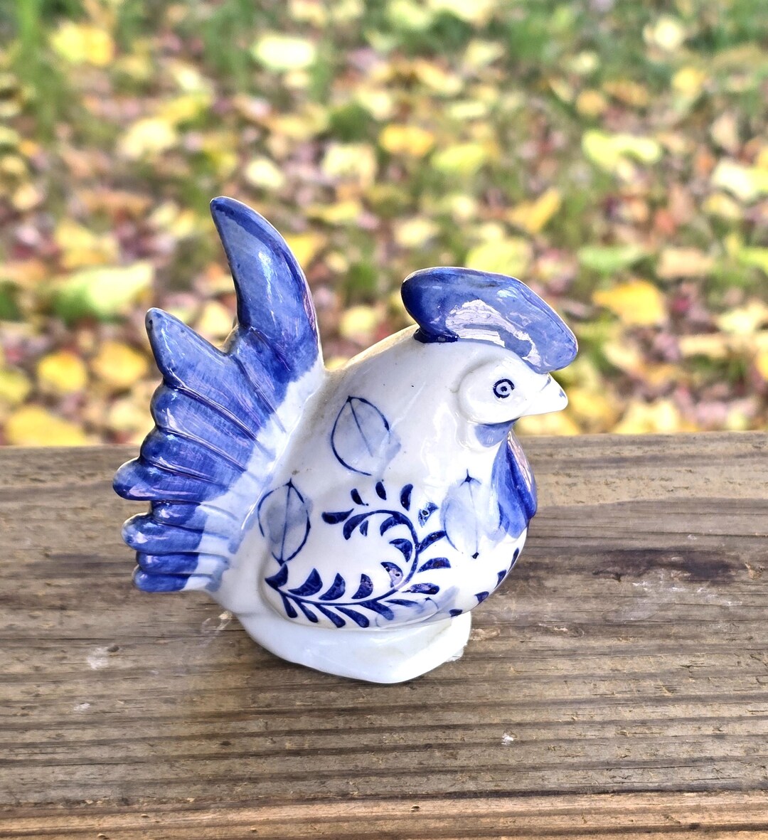 Delft Blue Rooster/chicken Coin Bank. It Measures 3-1/2l X 2-5/8w X 4-1 ...