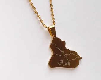 Iraq Map Necklace - Etsy UK
