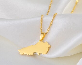Gold Lebanon Map Necklace - Etsy