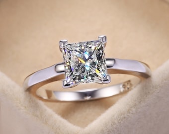 Zirconia Square Ring - Etsy