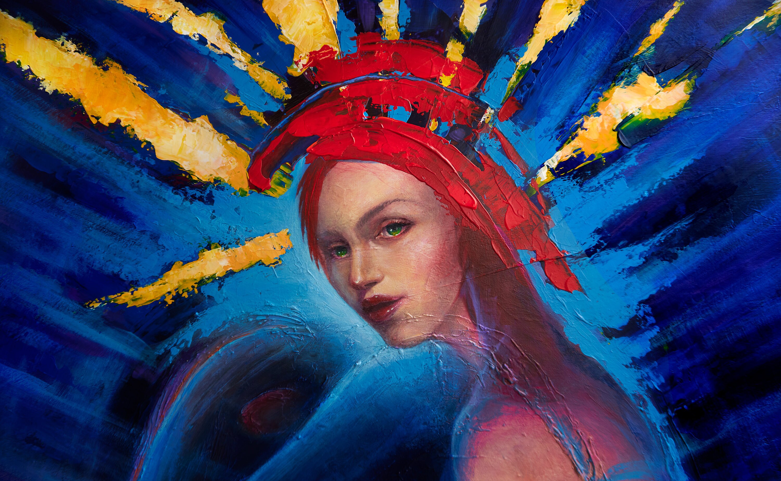 Temptation Acrylic on Canvas Painting by Iulian Draghici Size: W100cm X ...