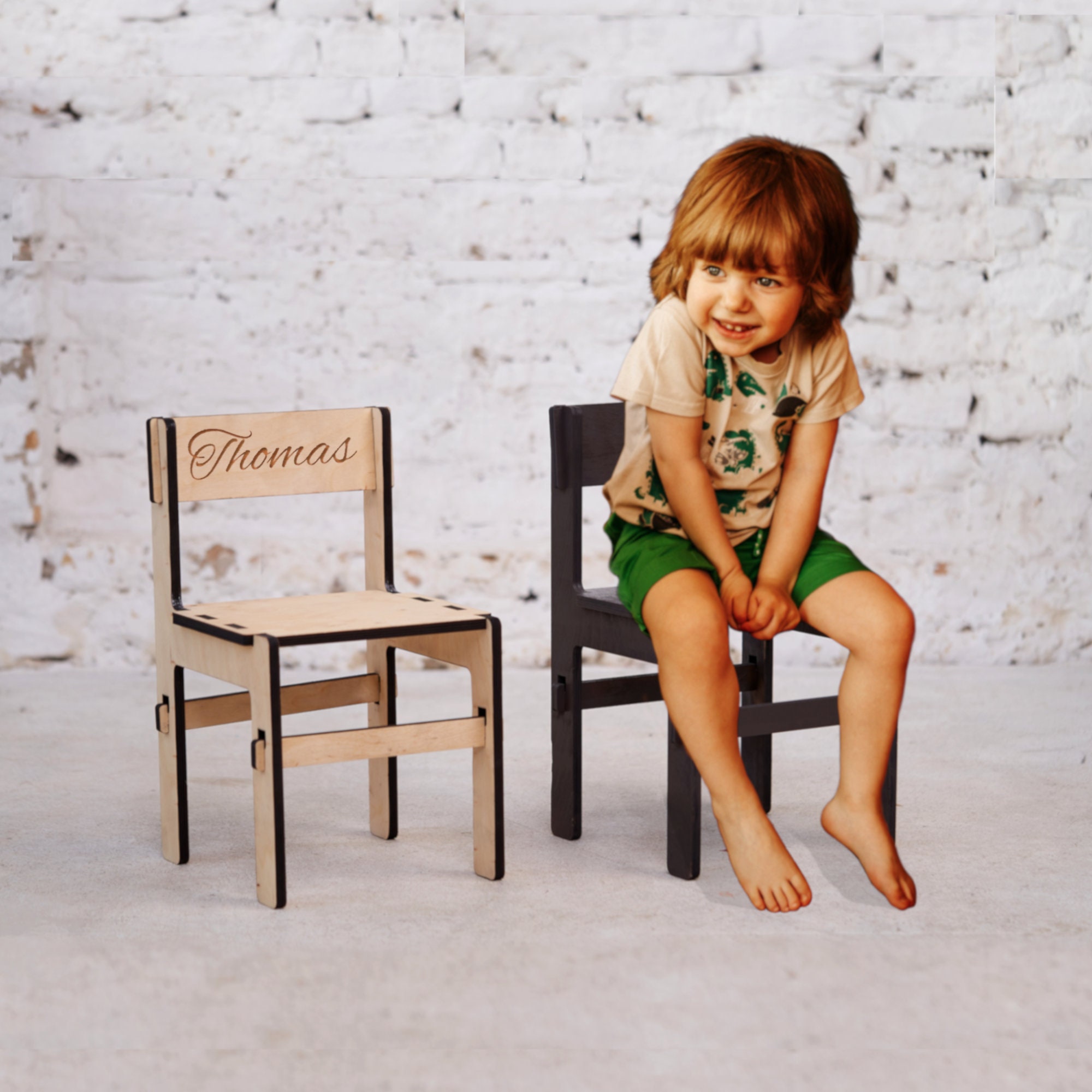 Personalized Kids Chair, Toddler Chair Wooden for Little Children Boys ...