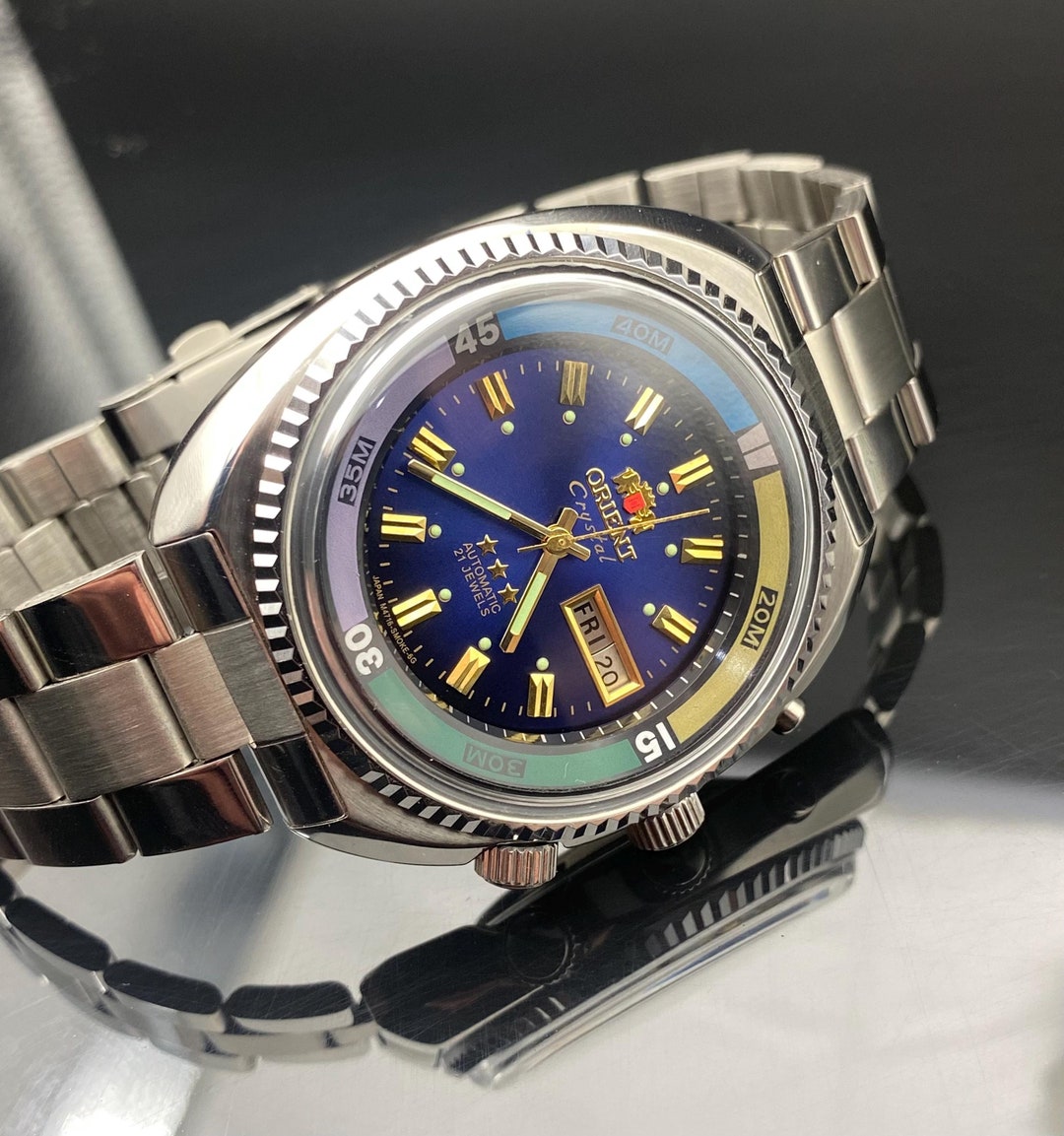Mens Watch Orient KD King Diver Blue Dial Watch Automatic Japan Big Men ...