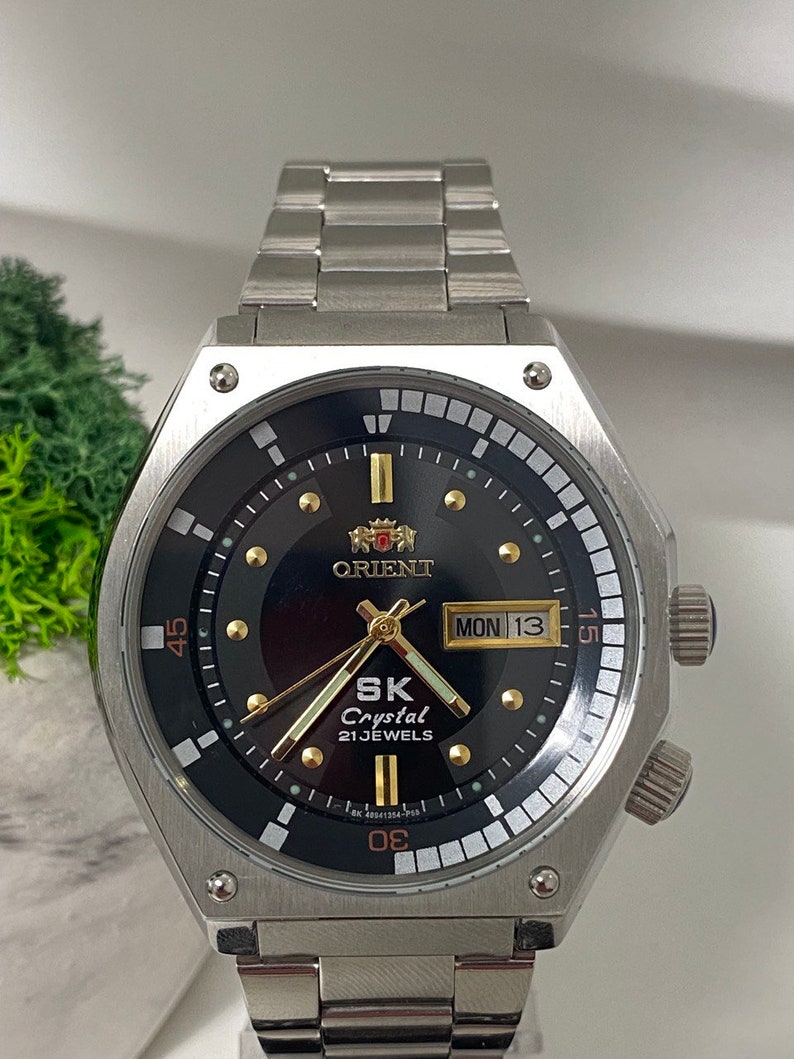 Mens Watch Orient SK Sea King Watch Calendar Watch 21 Jewels Black Dial ...
