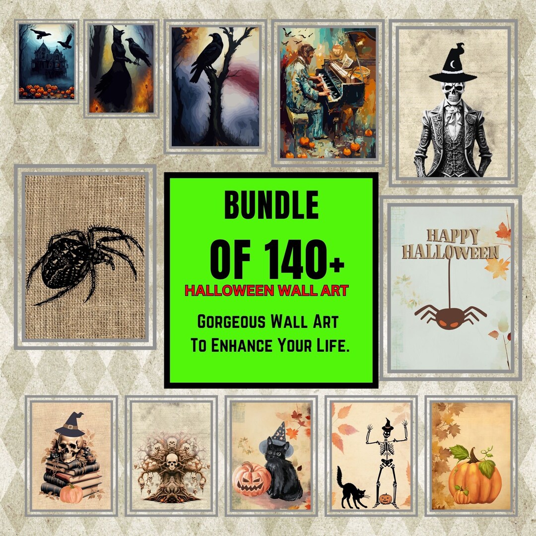 Fall Halloween Print Set Moody Autumnal Gallery Wall Dark - Etsy