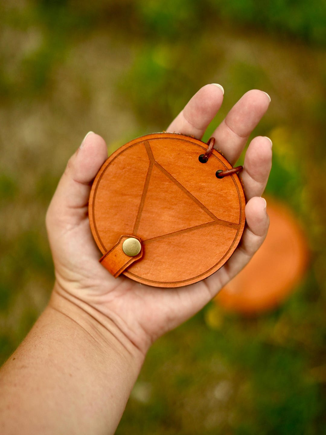 Circle Leather Notebook for Cosplay | Fantasy Mini Sketchbook | Round ...