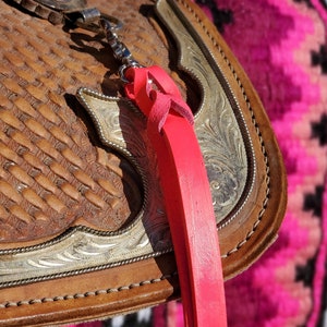 HOT PINK Saddle Strings Leather Tie-on Straps Western Tack - Etsy