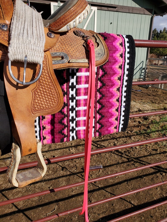 HOT PINK Saddle Strings Leather Tie-on Straps Western Tack - Etsy