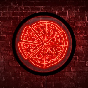 Pizza Led Sign Pizza Light up Sign Pizza Wall Decor - Etsy