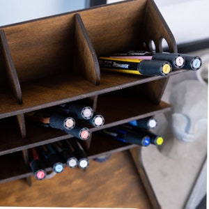Marker Desk Organizer, Desk Organizer Wood, Marker Organizer Wood ...