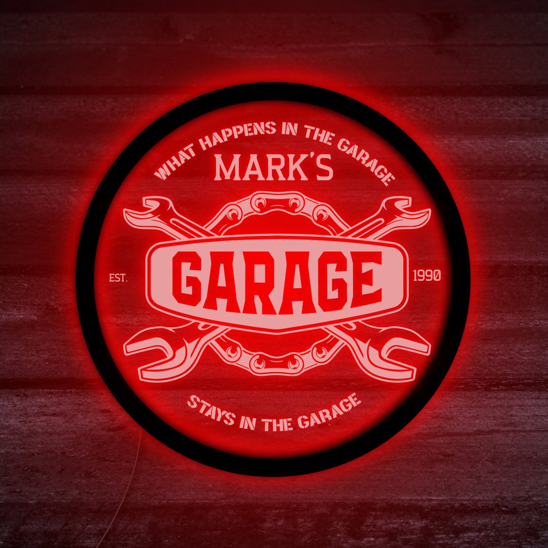 Custom Garage Neon Sign, Garage Led Sign, Personalized Garage Sign ...