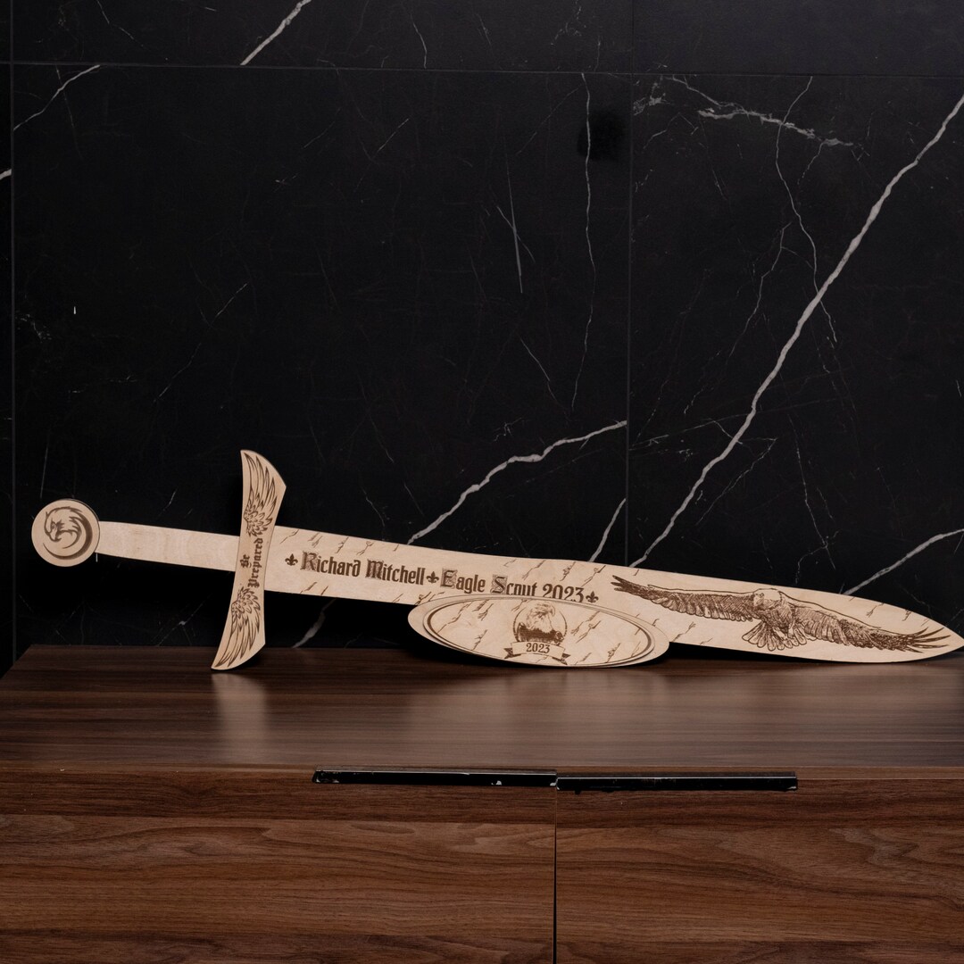 Wooden Sword for Eagle Scouts, Wood Engravable Swords, Personalized ...