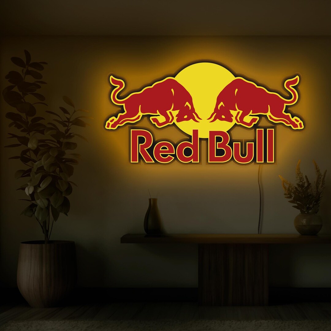 Red Bull Neon Sign, Red Bull Led Sign, Red Bull Logo, Red Bull Racing ...