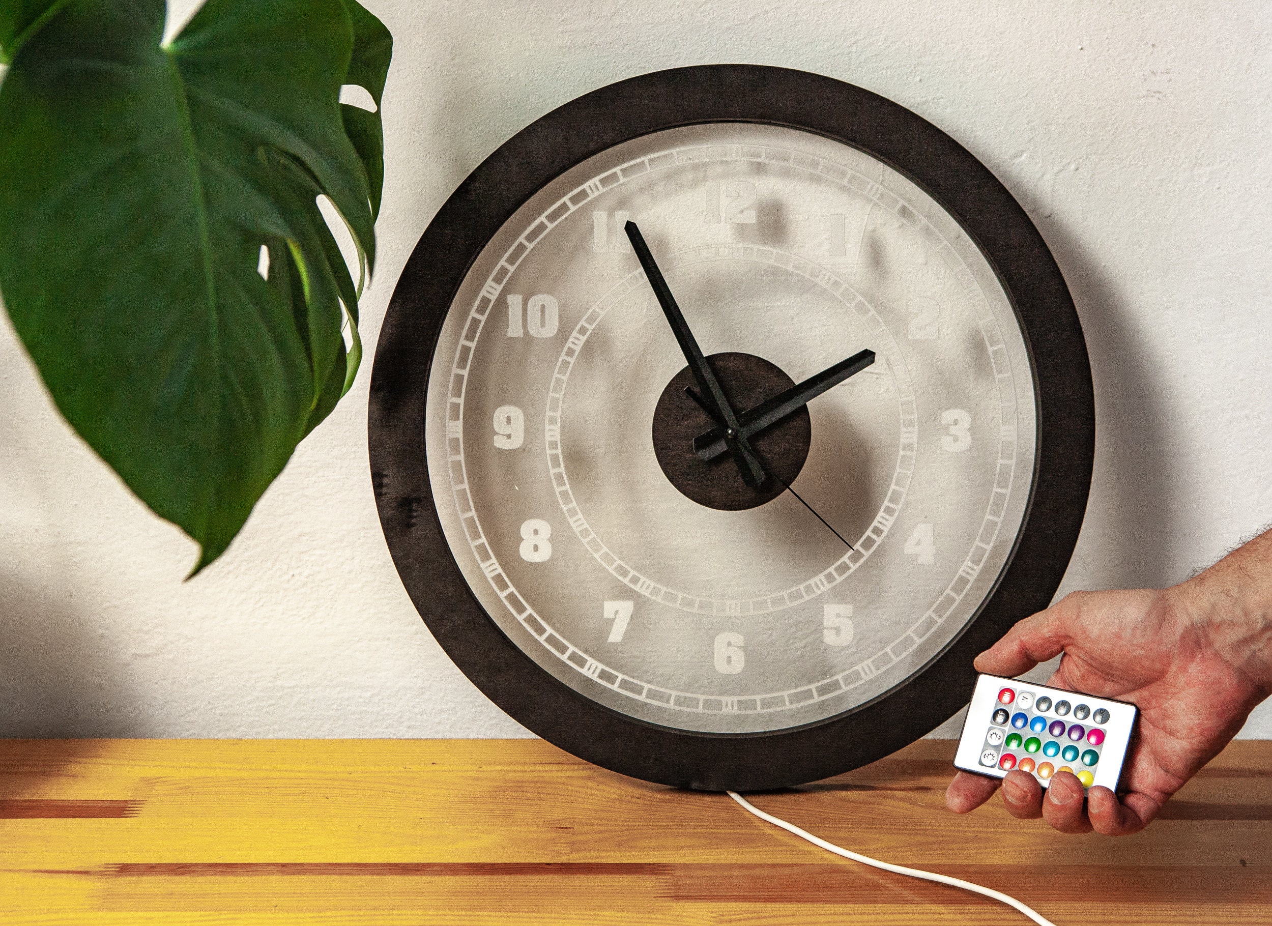 Led Wall Clock With Cord Wall Clock Light Neon Wall - Etsy