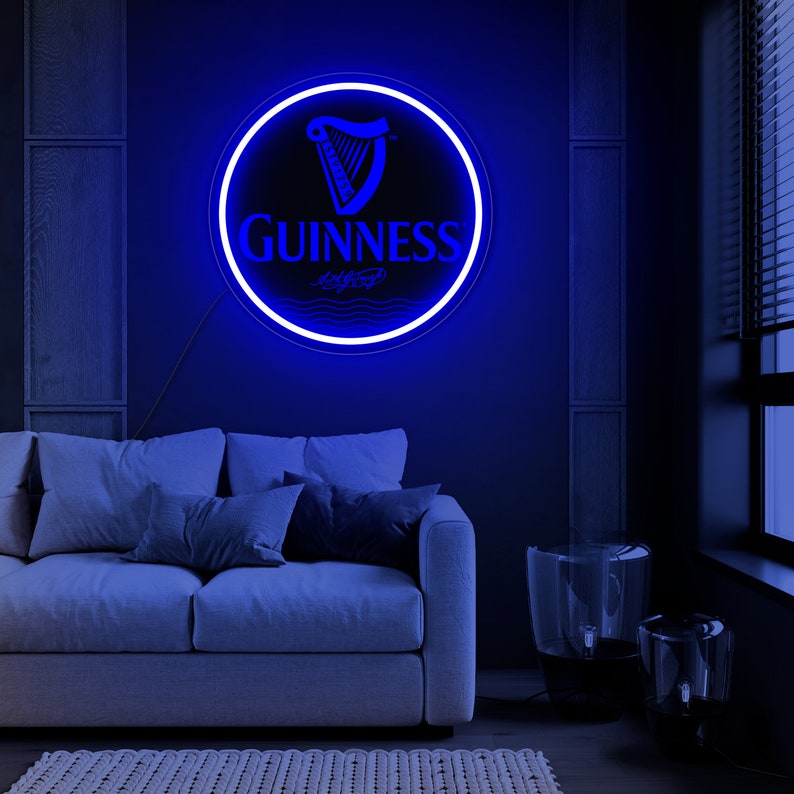 Guinness Neon Sign, Guinness Light Sign, Guinness Logo, Bar Neon Sign ...