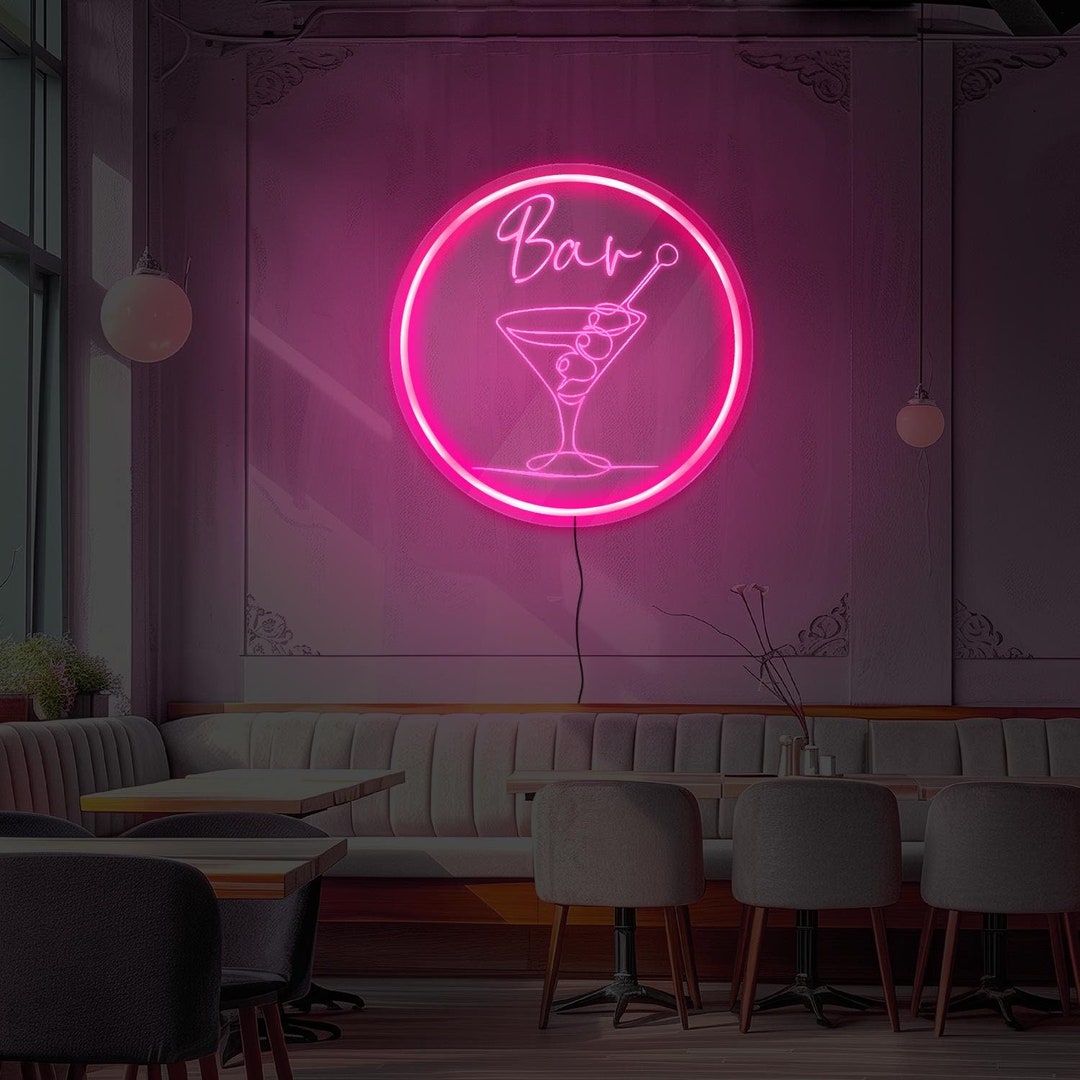 Bar Neon Sign, Martini Bar Sign, Cocktail Neon Sign, Bar Led Sign ...