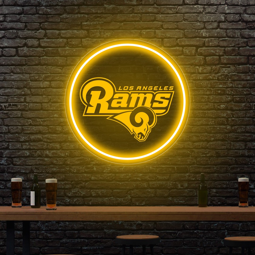 Los Angeles Rams Neon Sign, Los Angeles Rams Logo, LA Rams Light Sign ...