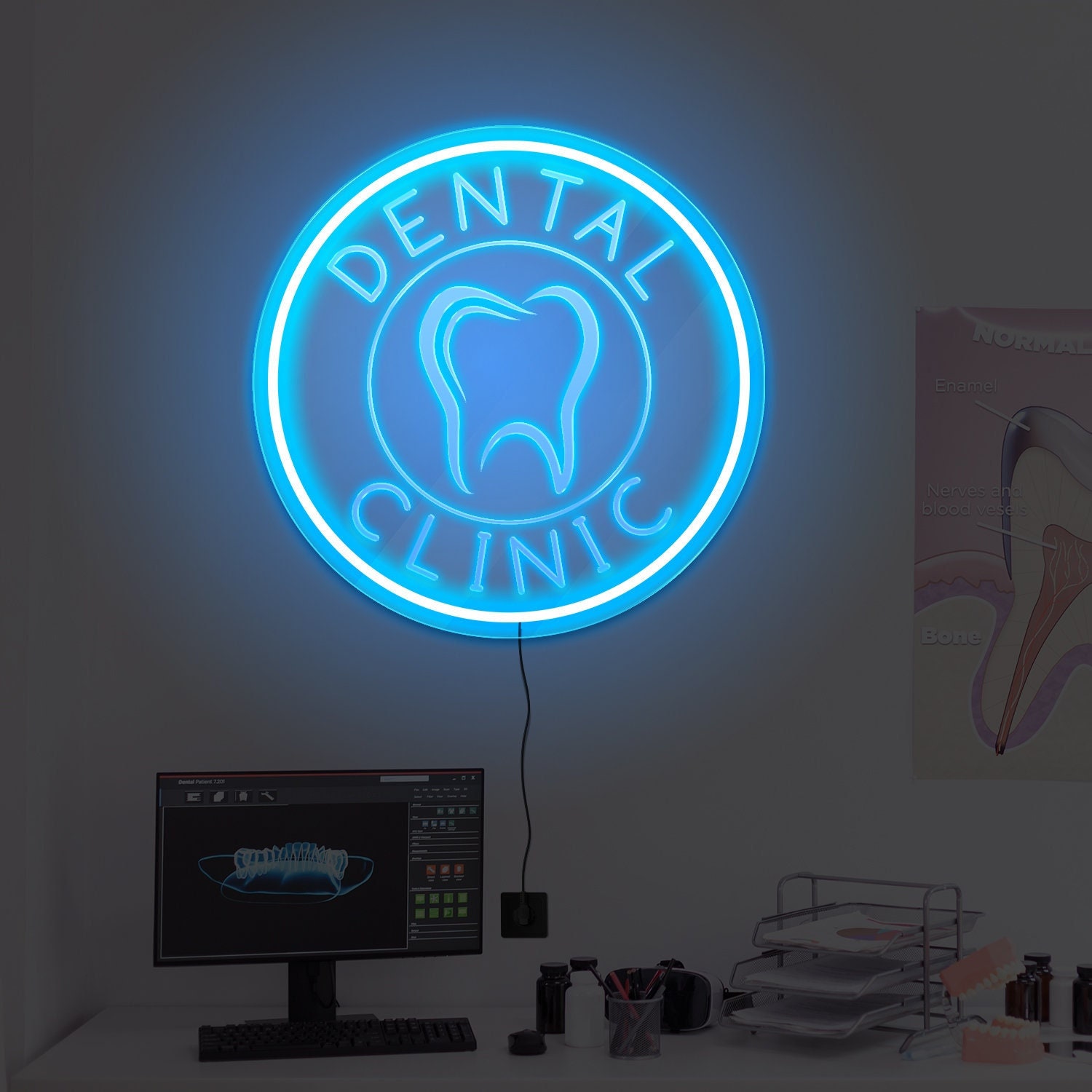 Dental Clinic Neon Sign, Dental Clinic Light Sign, Tooth Neon Sign ...