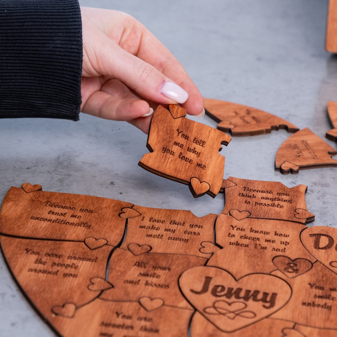 Reasons Why I Love You Puzzle, Couple Puzzle Love, Love Puzzle Piece ...