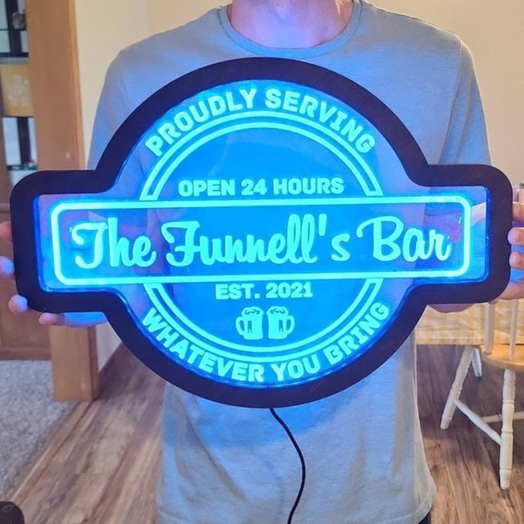 Neon Bar Sign Custom, Bar Neon Light, Bar Light up Sign, Home Bar Neon ...
