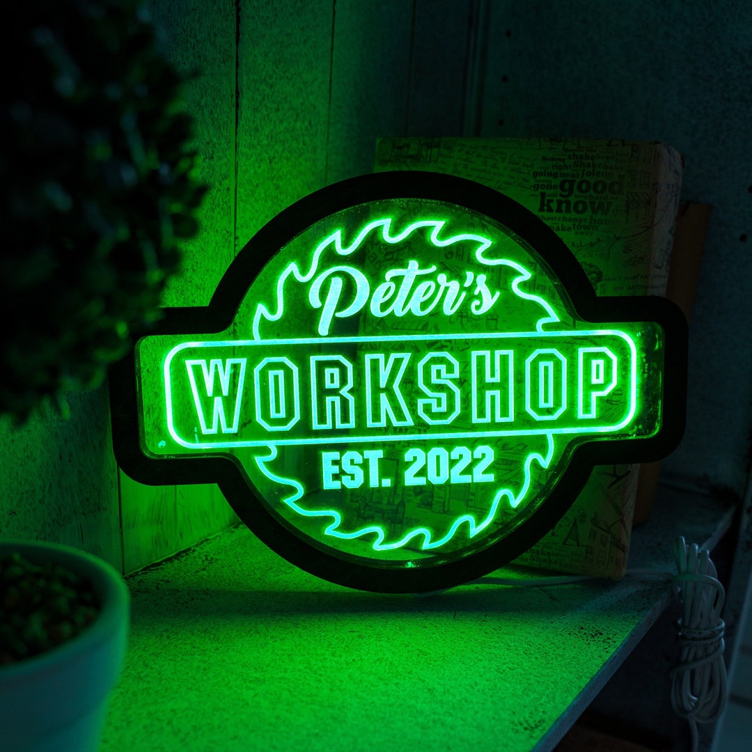 Personalized Workshop Sign, Custom Workshop Sign, Workshop Wall Sign ...