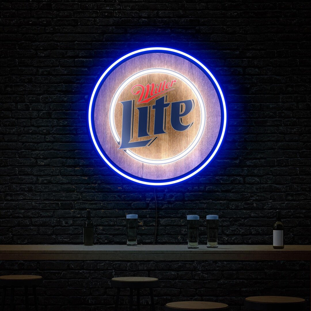 Miller Lite Neon Sign, Miller Lite Logo, Miller Lite Led Sign, Miller ...