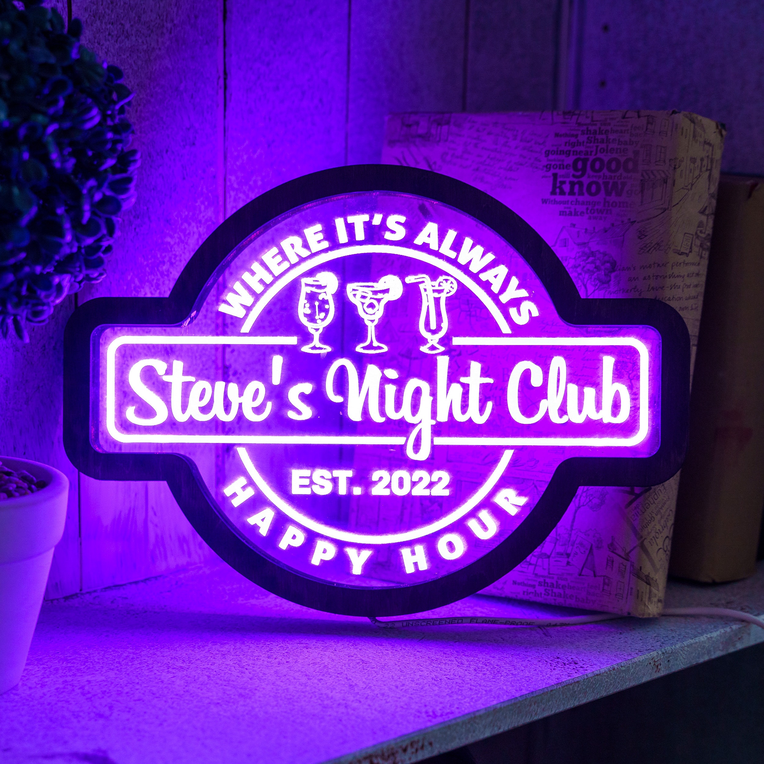 Night Club Light up Sign, Custon Night Club Neon Sign, Night Club Led ...