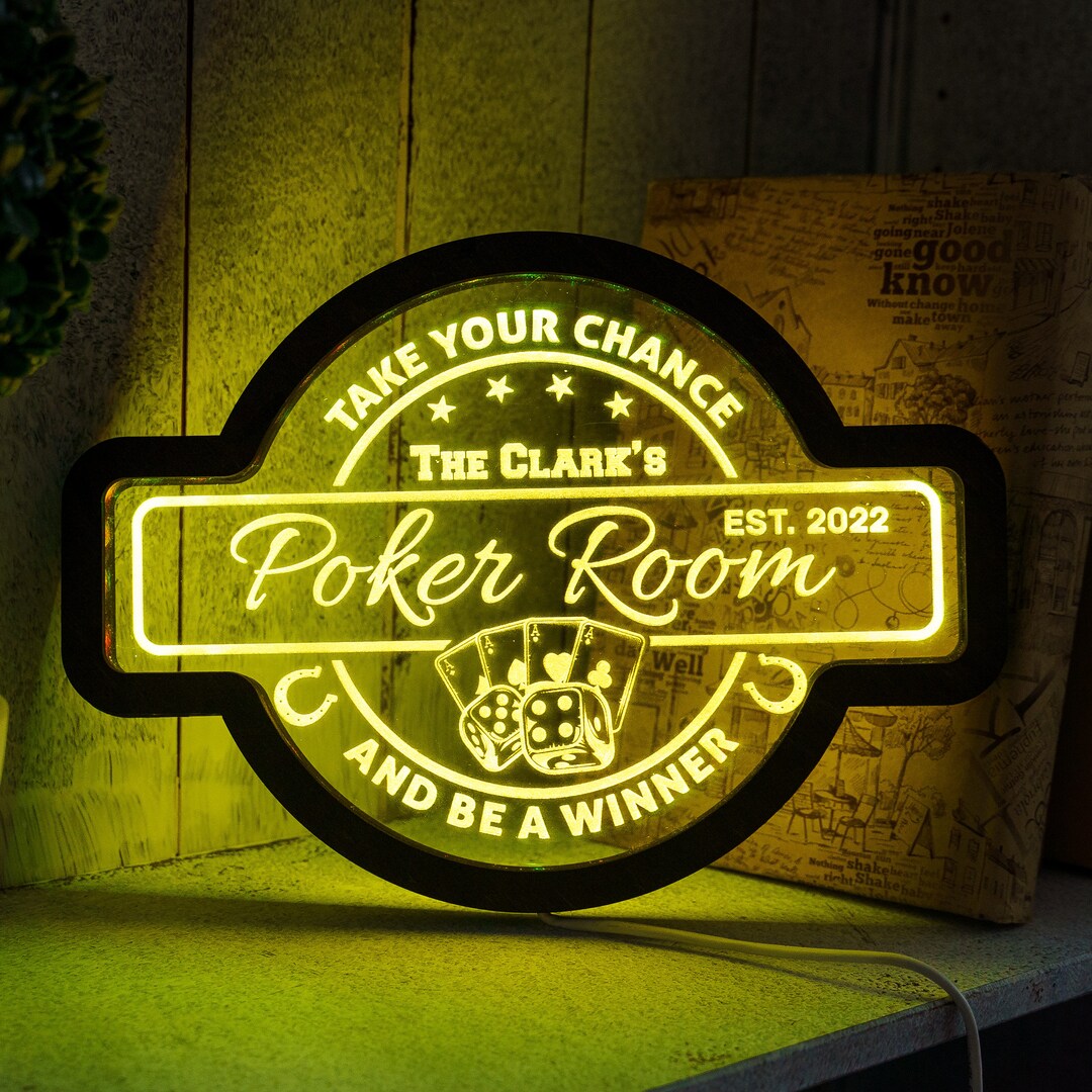 Custom Poker Sign, Poker Room Sign, Poker Neon Sign, Poker Light, Poker ...