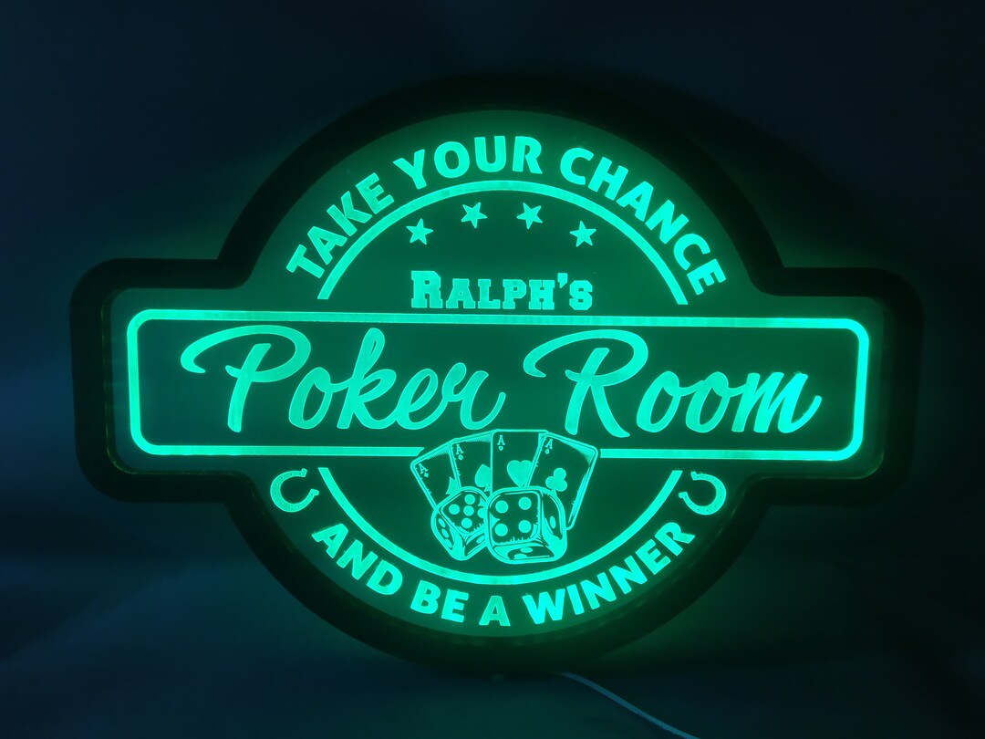 Poker Room Custom Sign, Personalized Poker Room Sign, Poker Room Neon ...