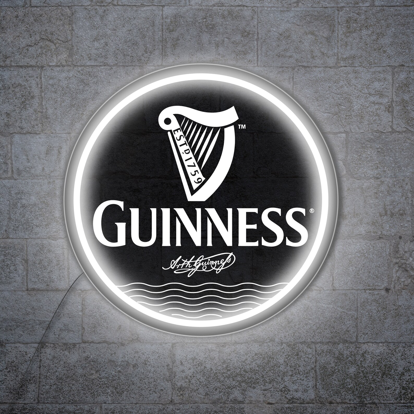 Guinness Neon Sign, Guinness Light Sign, Guinness Logo, Bar Neon Sign ...
