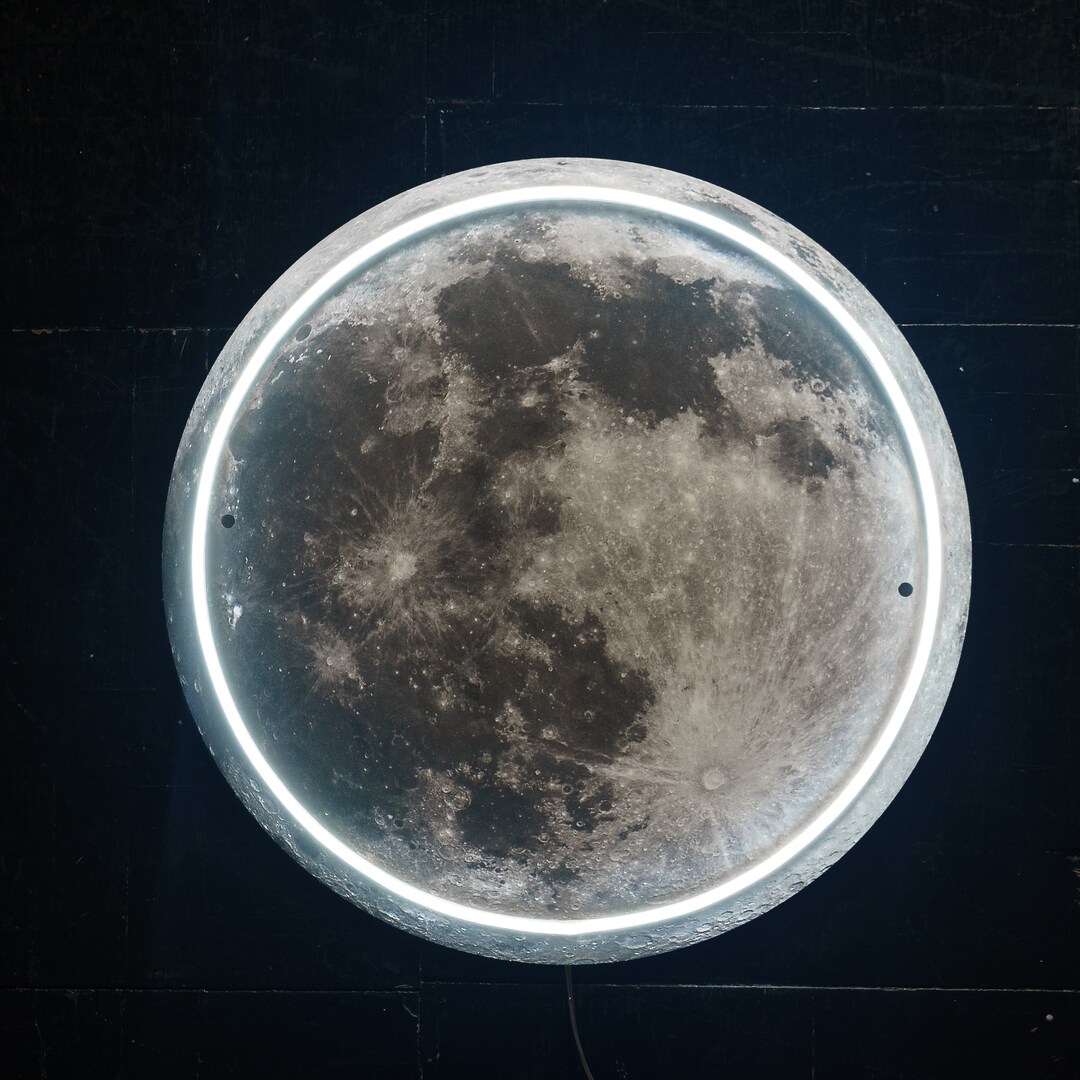 Full Moon Neon Sign, Full Moon Led Sign, Moon Light Wall Decor,moon ...