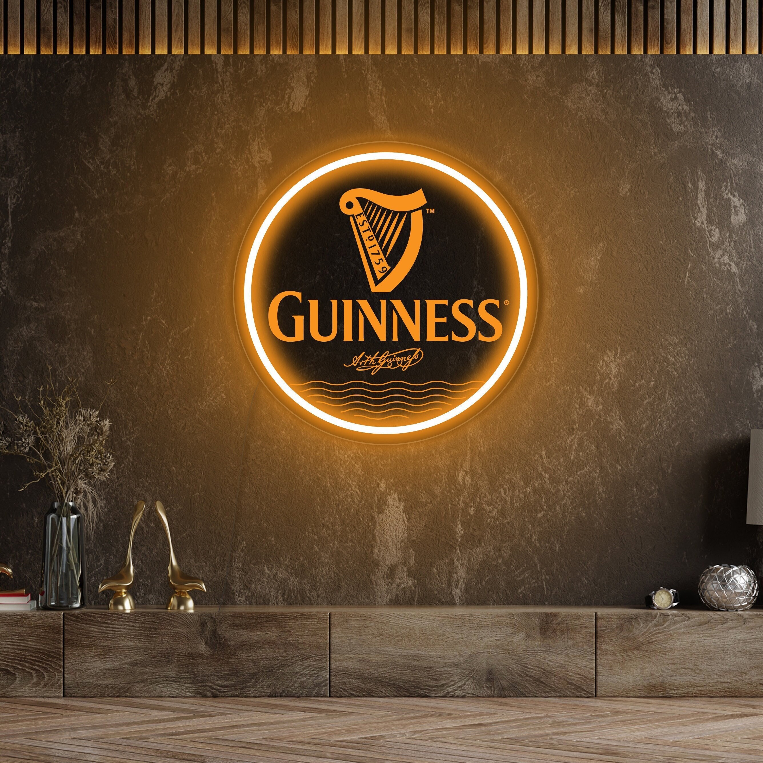 Guinness Neon Sign, Guinness Light Sign, Guinness Logo, Bar Neon Sign ...