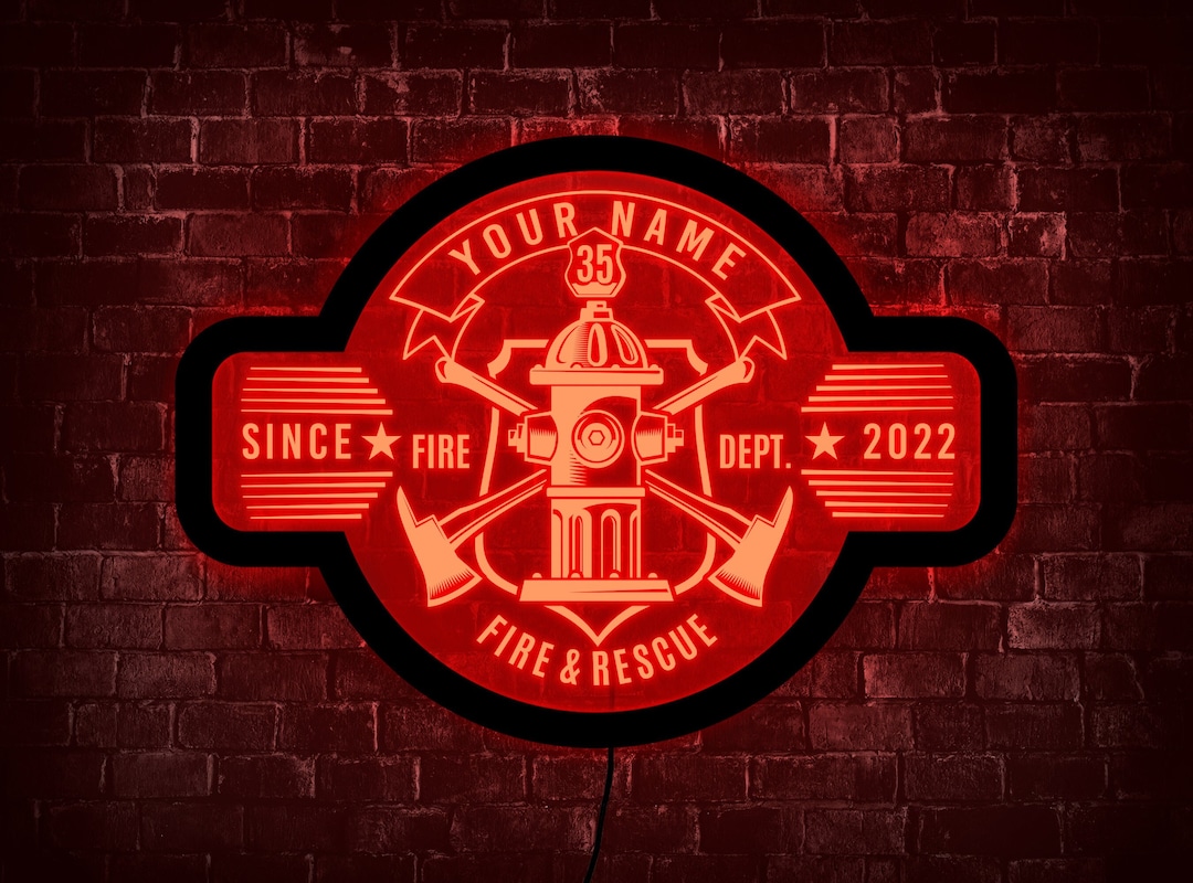 Custom Firefighter Sign, Firefighter Neon Sign, Firefighter Lights ...